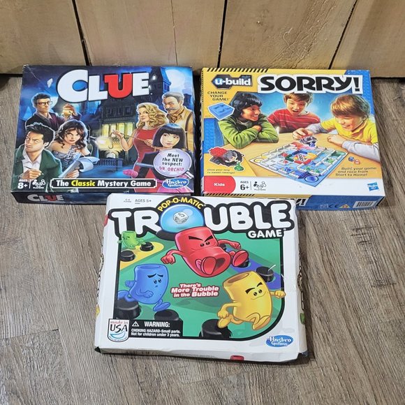 Hasbro | Games | 232015 Hasbro Clue Troubleu Build Sorry Board Games ...